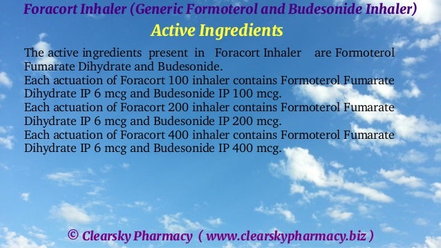 Foracort Inhaler (Generic Formoterol Fumarate and Budesonide Inhaler) | PDF