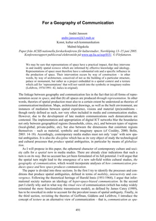 For a geography of communication | PDF | Design | Fine Art