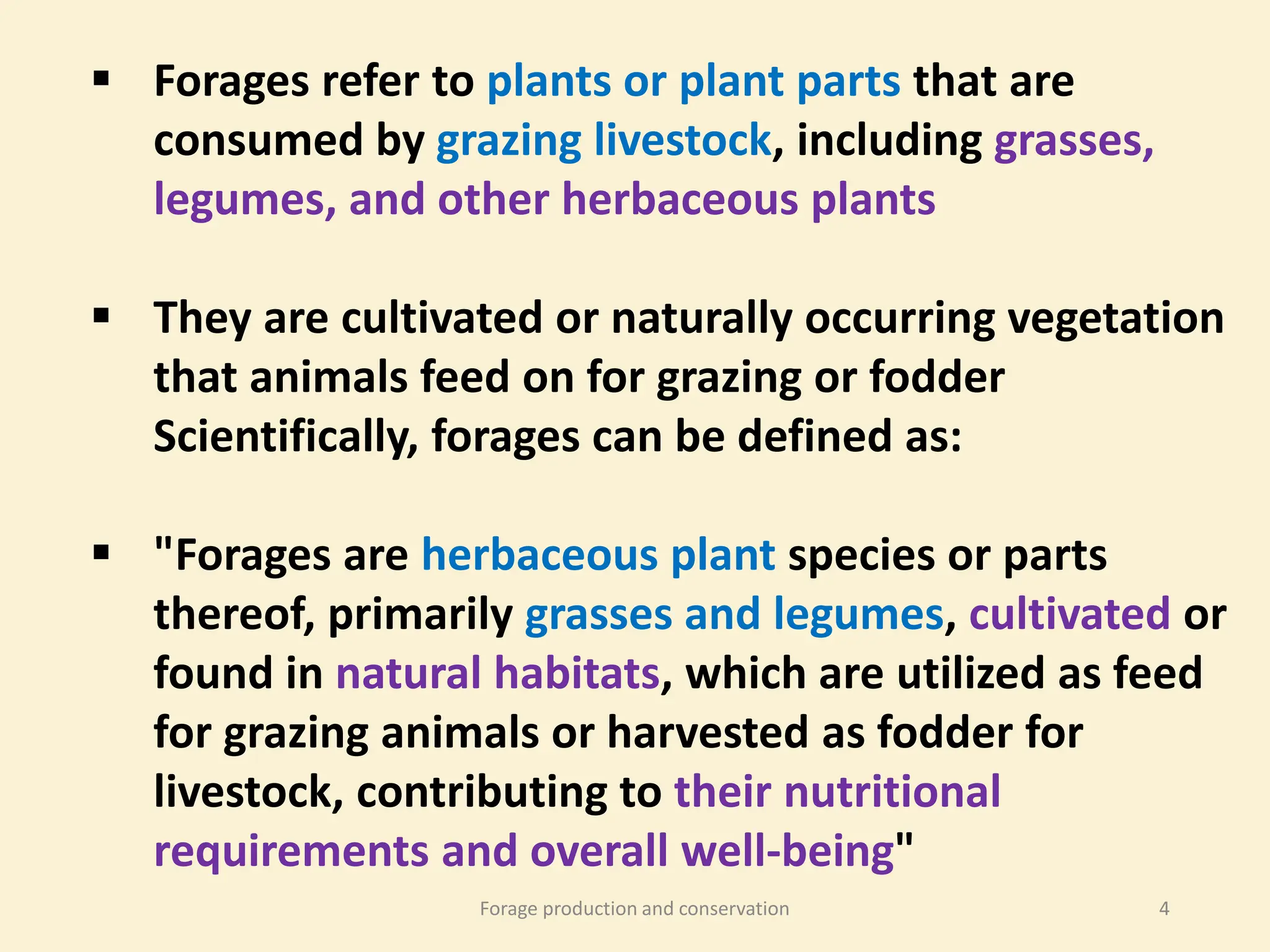 Forage production and conservation and forage identification | PPTX
