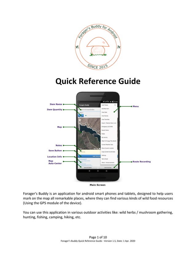 Forager's Buddy - Quick Reference Guide [Version 1.5] | PDF
