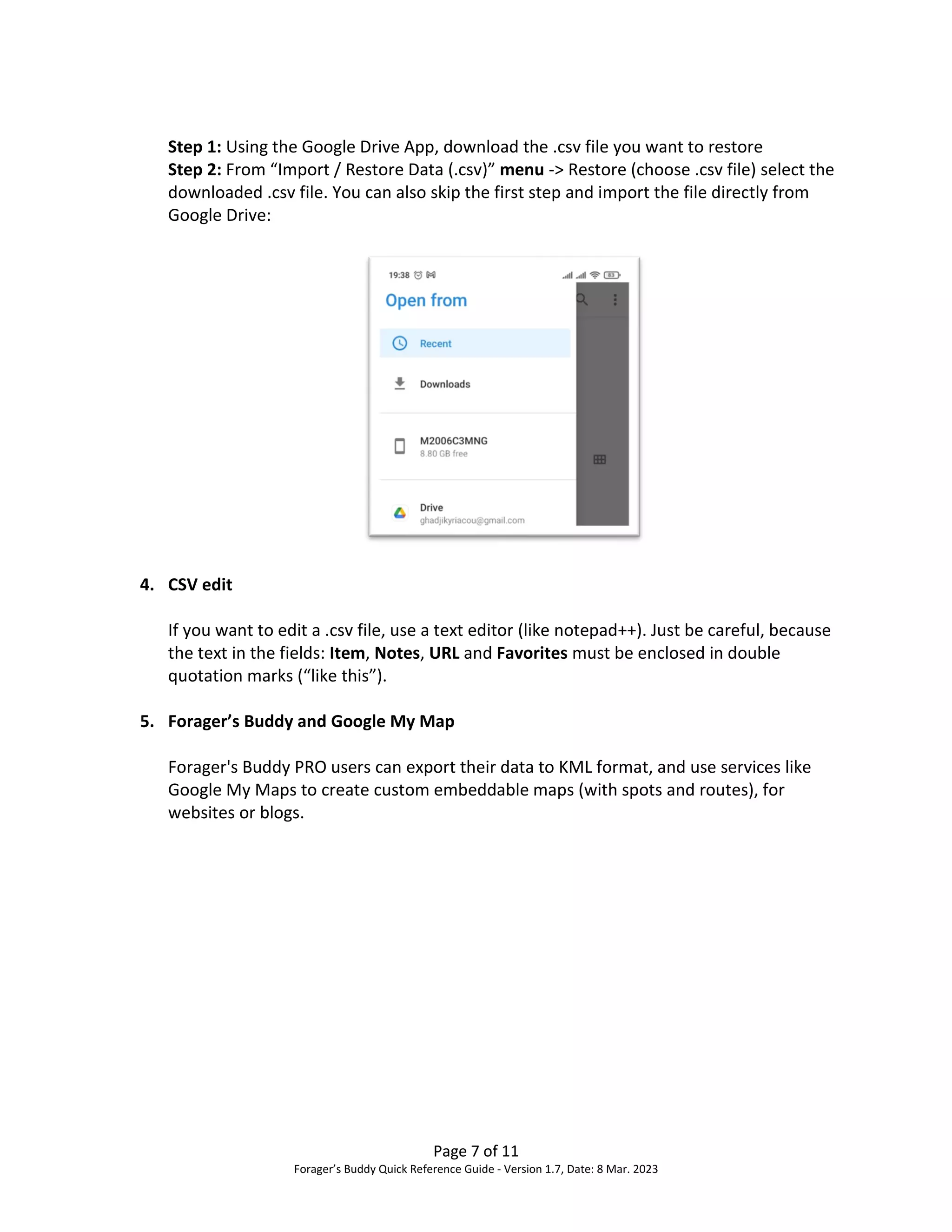 Forager's Buddy - Quick Reference Guide [Version 1.7] | PDF