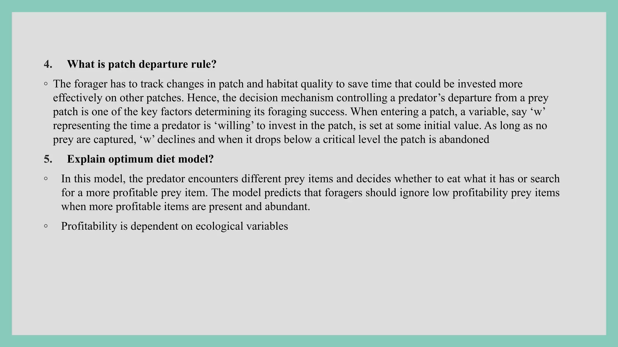 Foraging ecology- Optimal Foraging Theory.pptx