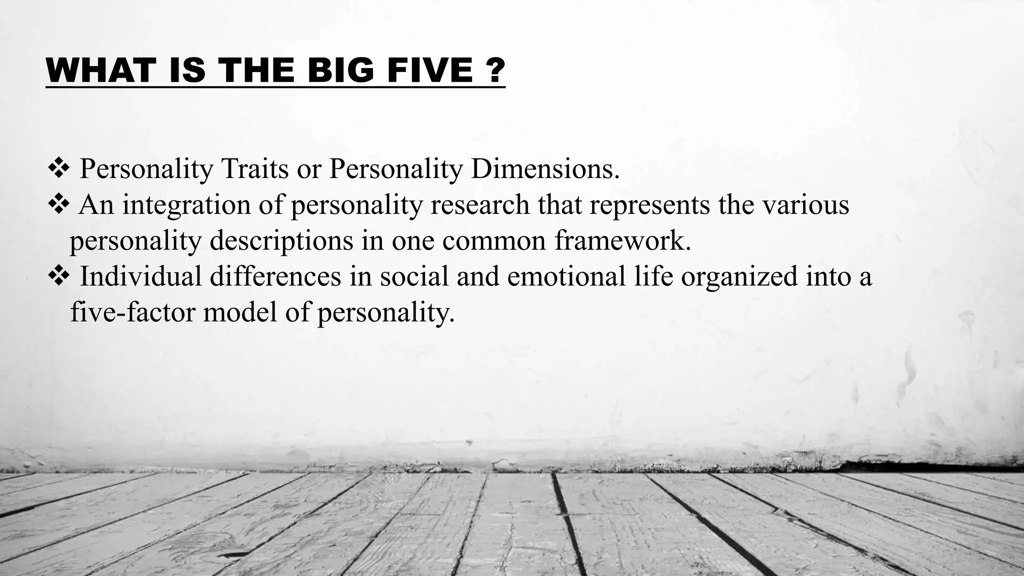 The Big Five Personality Traits | PPTX