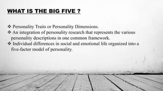 The Big Five Personality Traits | PPTX