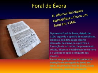Foral de évora Diogo e Mariana Soares | PPTX