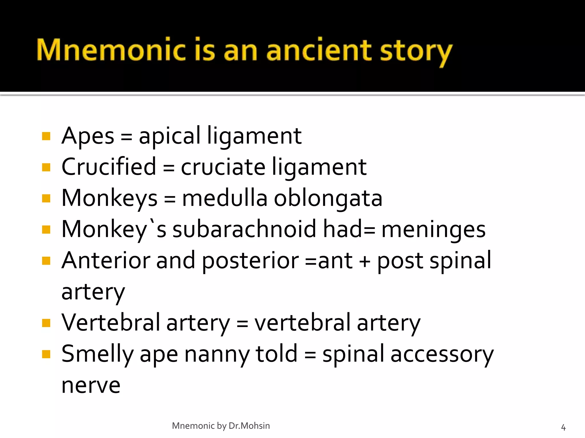 Foramen magnum mnemonic | PPTX