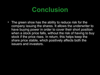 Green Shoe Option | PPT