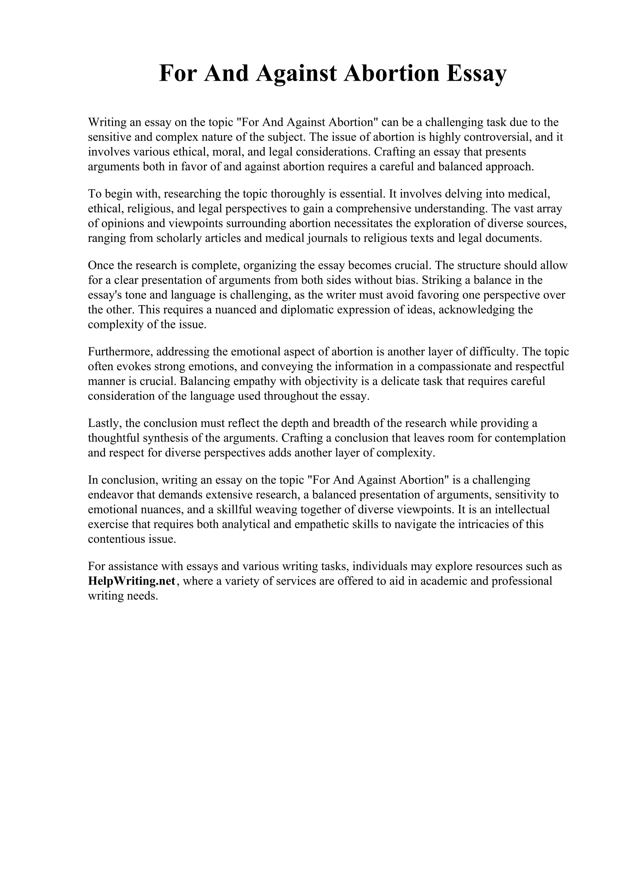 For And Against Abortion Essay.pdf