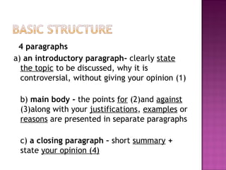 For and against essay | PPT