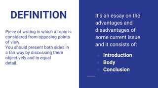 For and against essay | PPTX
