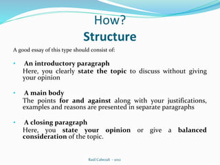 For and against essays | PPT