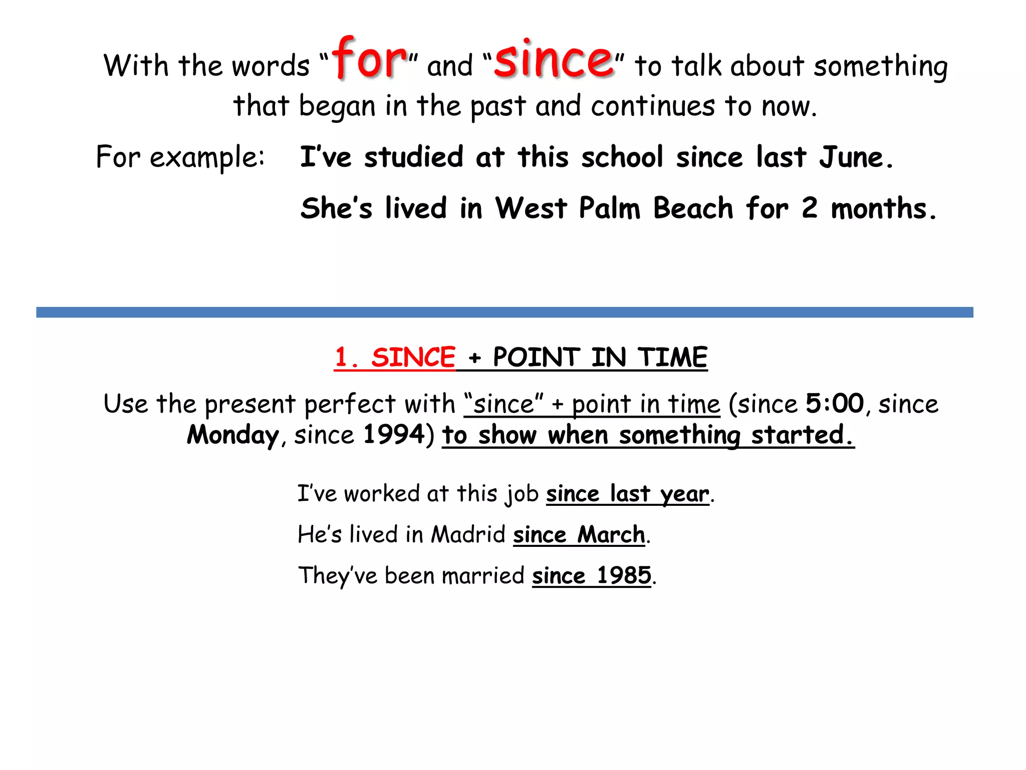 For and since | PPTX