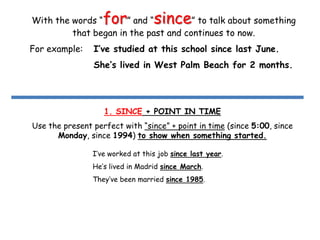 For and since | PPTX