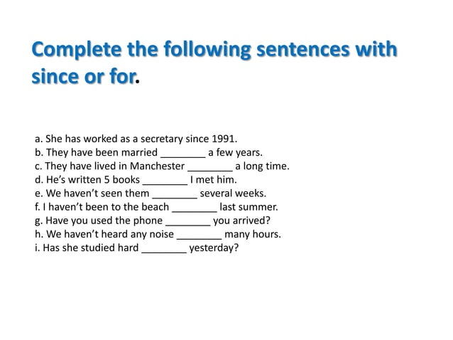 For and since | PPTX