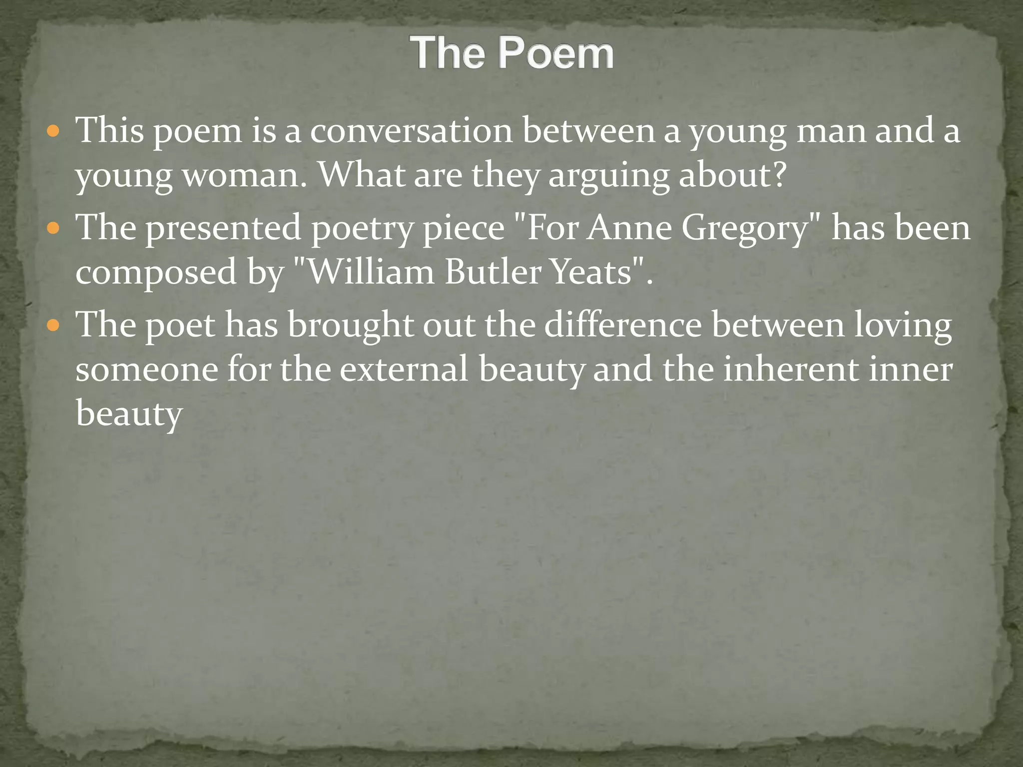 For anne gregory | PPTX