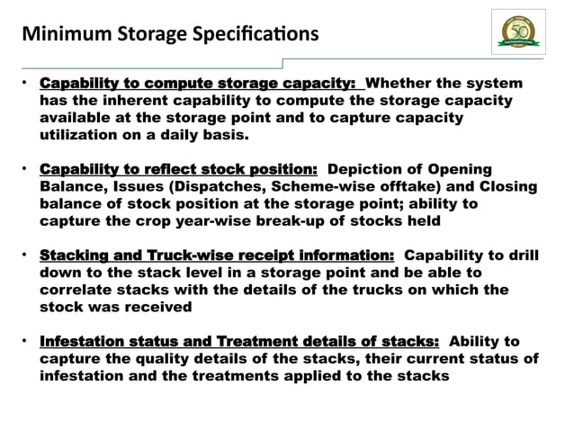 FCI Online Storage management system for | PPT