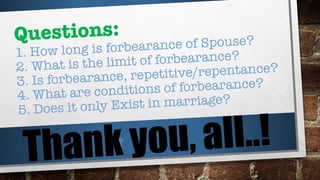 Forbearance in marriage | PDF