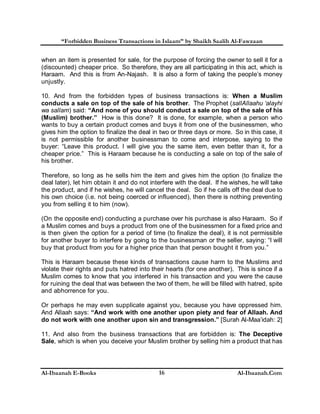 Forbidden Business Transactions In Islaam | PDF