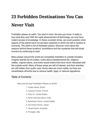 Forbidden Places on Earth that you cannon Visit.pdf