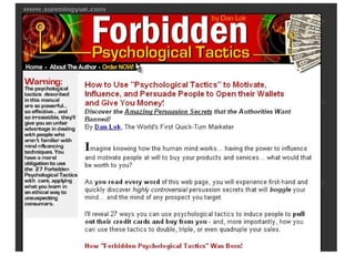 Forbidden psychological tactics.ppt20 | PPT