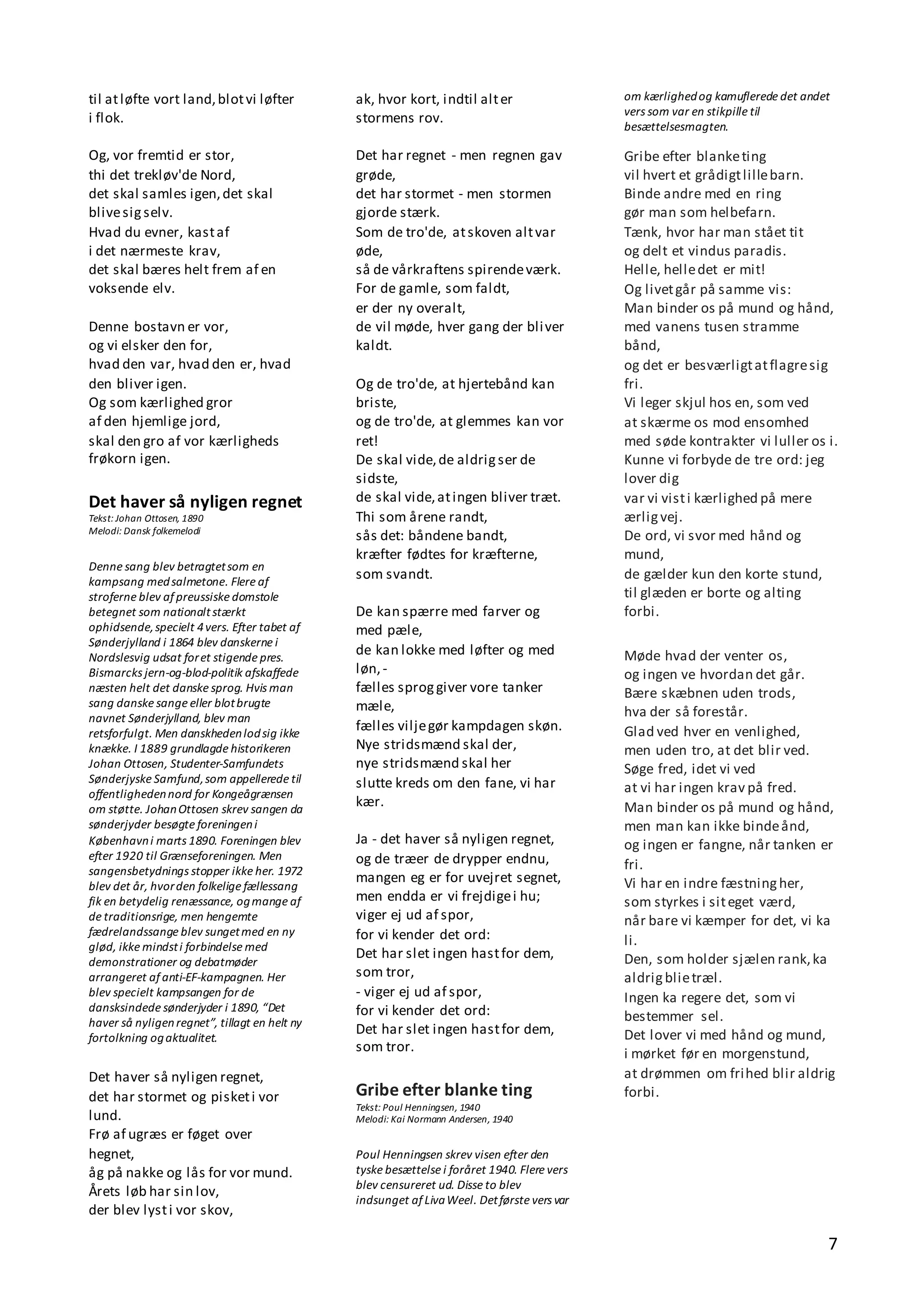 FORBUDTE SANGE - sangblad - spis syng og snak | DOCX