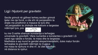 Forca gravitacionale dhe informacjonet rreth saj | PPTX