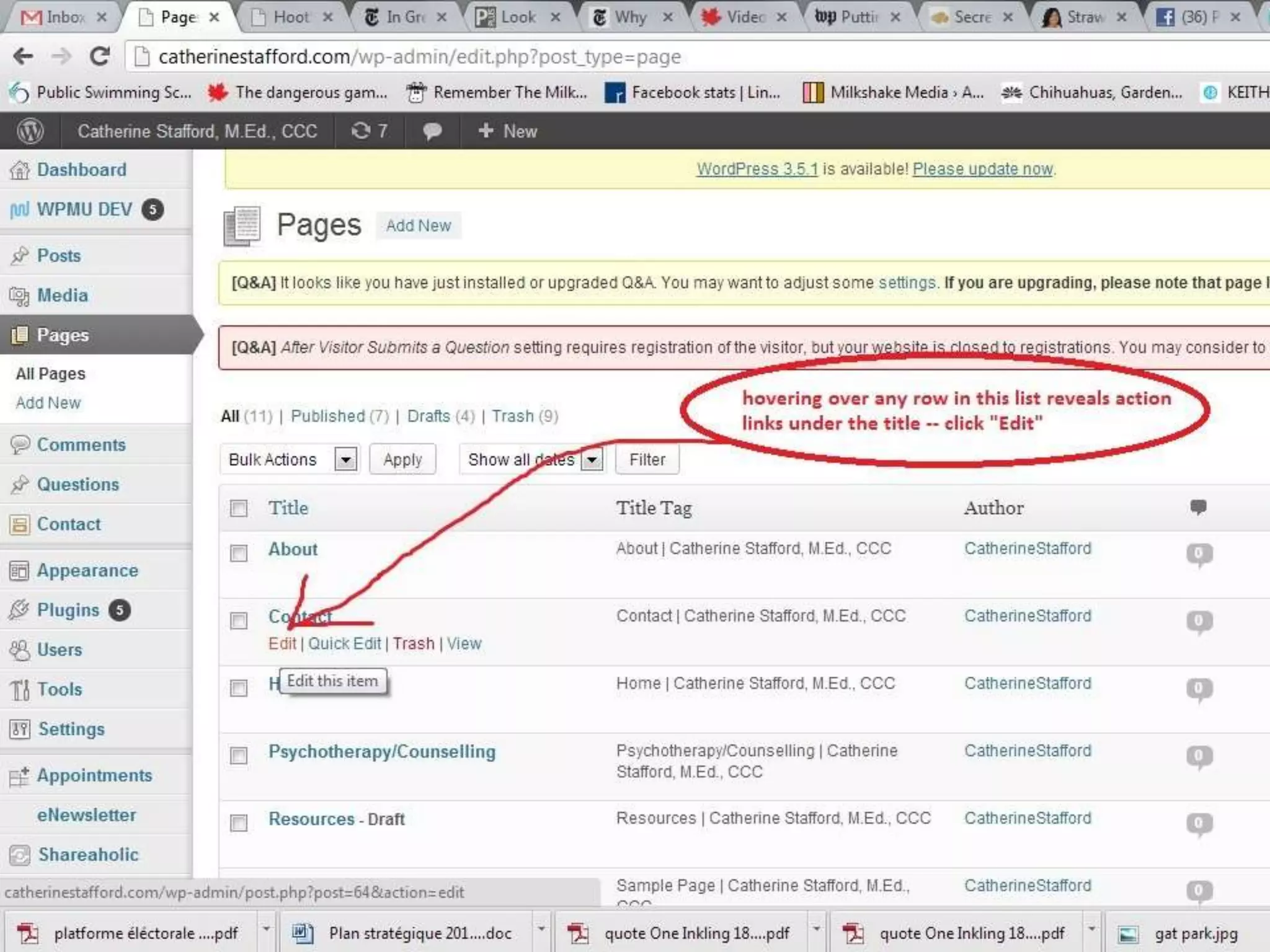 For cathy - how to edit static pages | PPT
