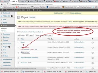 For cathy - how to edit static pages | PPT