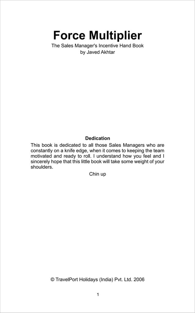 Force Multiplier - The Incentive Management Handbook | PDF | Sales ...