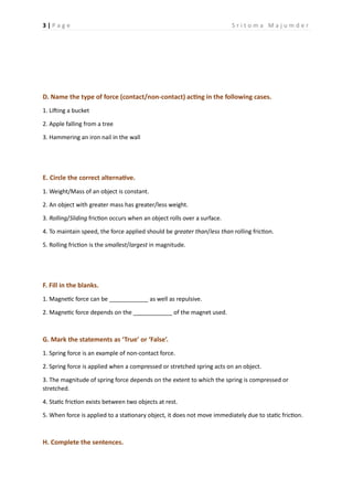 CBSE - Grade 8 - Physics - Force and Friction - Neptune Science ...