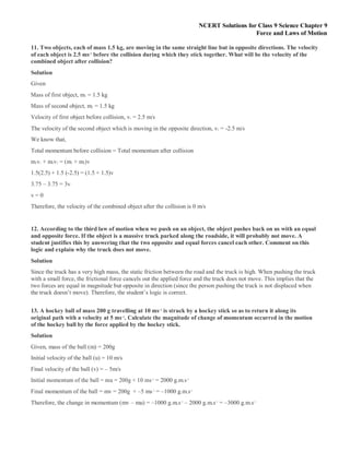 Force and Laws of Motion presentation for 9 | PDF