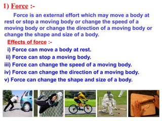 force and laws of motion class 9 CBSE ppt | PPTX
