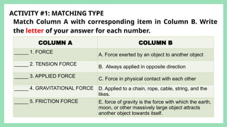 FORCE AND MOTION LESSON - PHYSICS GRADE 7 | PPTX