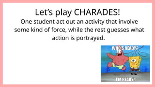 FORCE AND MOTION LESSON - PHYSICS GRADE 7 | PPTX