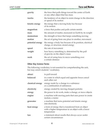 Force and motion_5-6_unit_guide | PDF