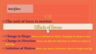FORCE AND MOTION WITH ITS TYPES AND E.G. | PPT