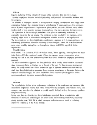 Forced distribution method of performance appraisal | PDF