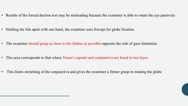 Forced duction test | PPTX | Eye and Vision Conditions | Diseases and ...