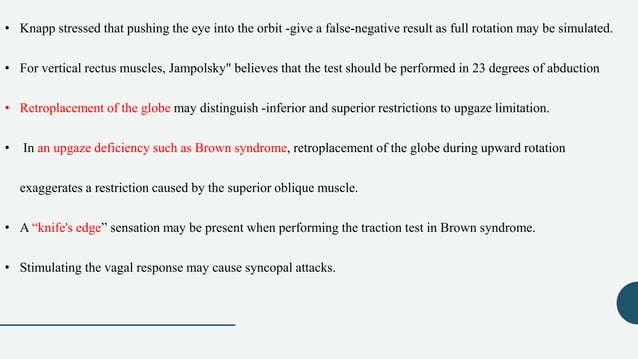 Forced duction test | PPTX | Eye and Vision Conditions | Diseases and ...