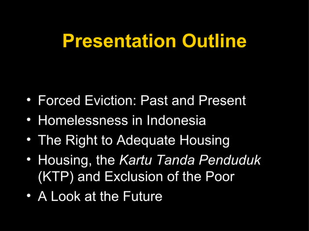 Forced eviction, homelessness, and the right | PPT | Government Support ...
