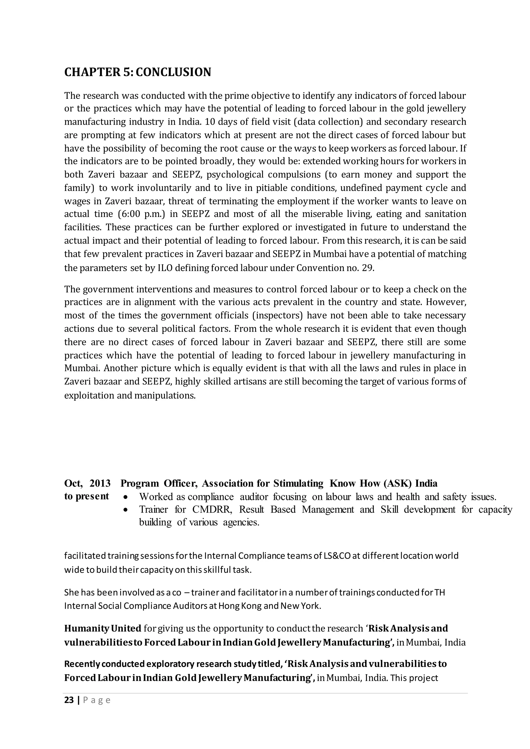 Forced labor in Indian Gold Jewellery Manufacturing | DOCX