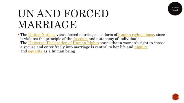 Forced marriage | PPTX