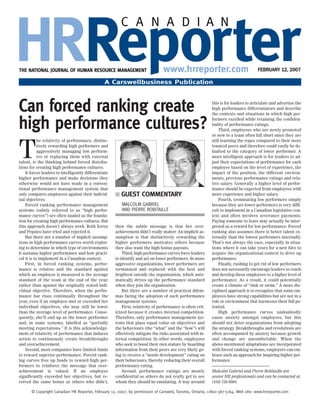 Forced ranking and high performance | PDF