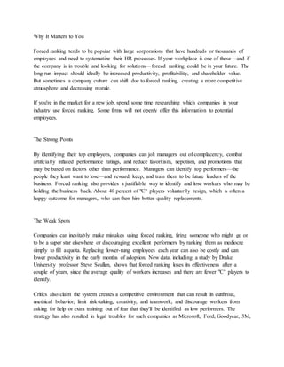 Forced ranking performance appraisal | PDF