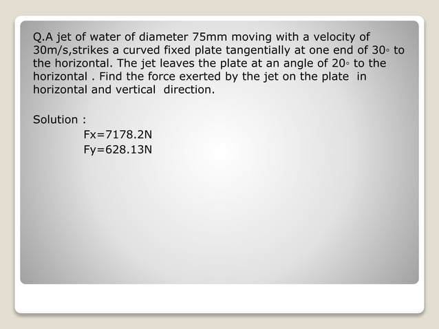 Force Exerted By A Jet On Moving Plates Copy Pptx