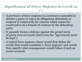 Impact of Force Majeure clause in commercial contracts | PPTX
