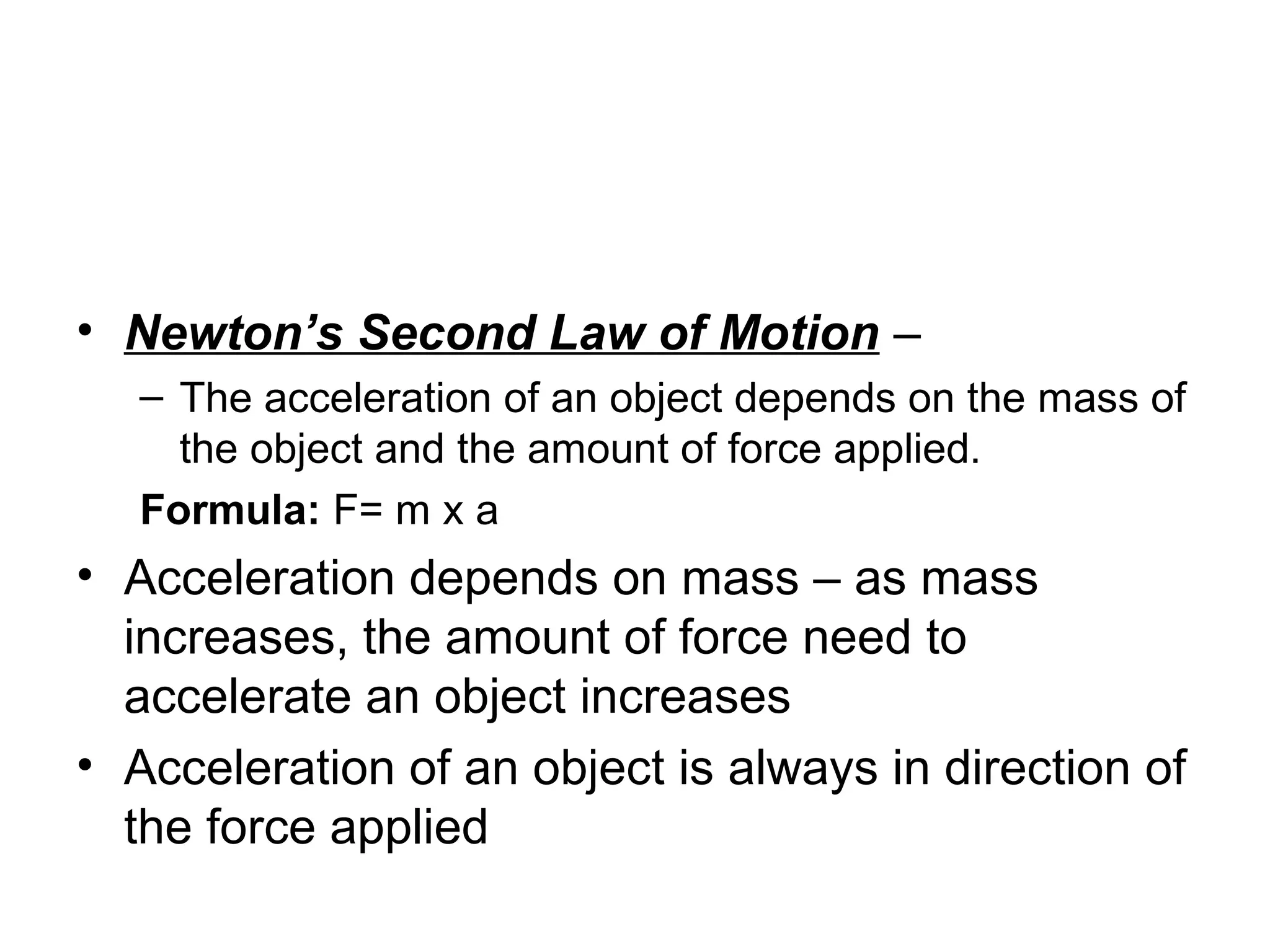 Force, mass, acceleration | PPT
