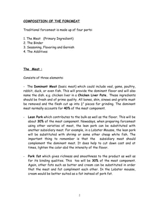 Understanding Forcemeat and the different types | PDF