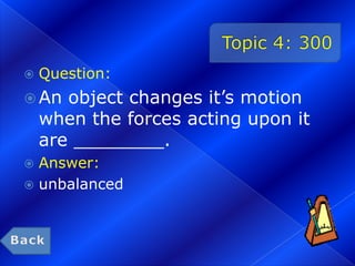 Force & Motion Jeopardy Review Game | PPTX