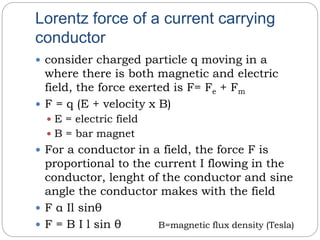 Force onacurrentcarryingconductorin a | PPTX